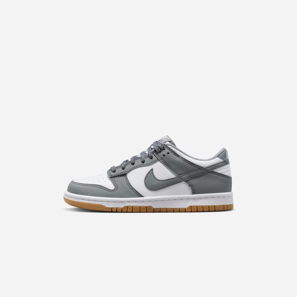 Nike Dunk Low White & Grey Children's Shoes | EKINSPORT